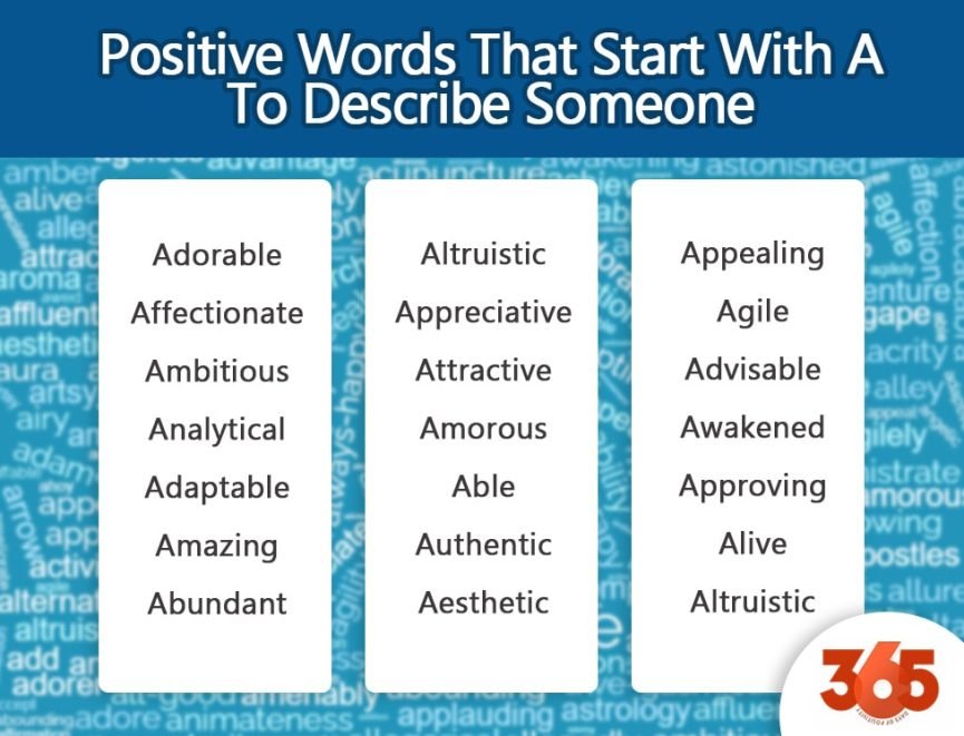 Positive Words That Start With A: Adjectives, Meanings, and Examples